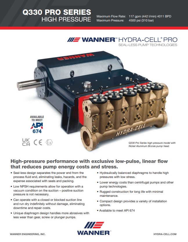 Hydra-Cell Q330 Series High Pressure